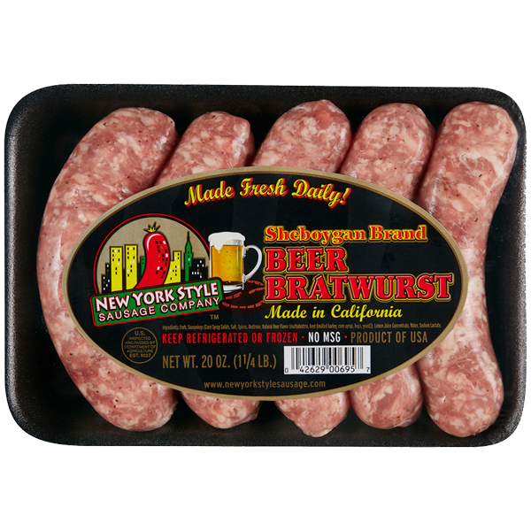 New York Sausage Co Sheboygan Brand Beer Bratwurst Same-Day Delivery or ...