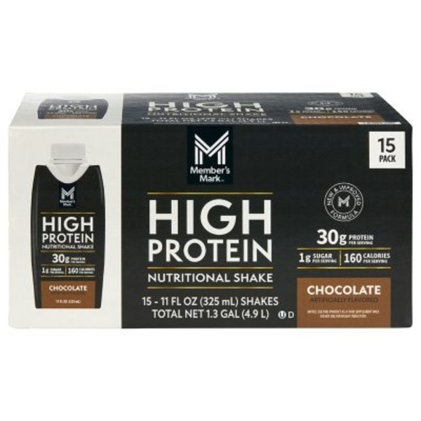 Member’s Mark High Protein Nutritional Shake Chocolate Same-Day ...