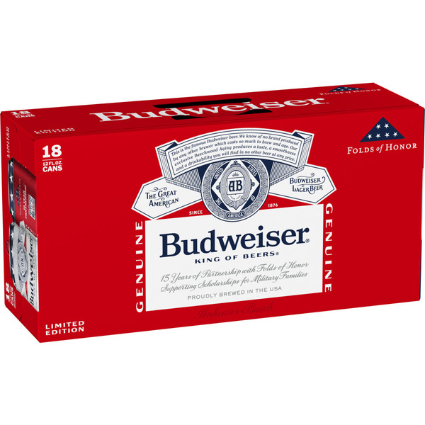 Budweiser American Lager Beer 18 Pack, 12 Fl Oz Cans Same-Day Delivery ...