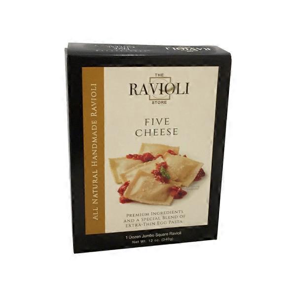 The Ravioli Store Jumbo Square Ravioli Pasta, Five Cheese (12 oz ...