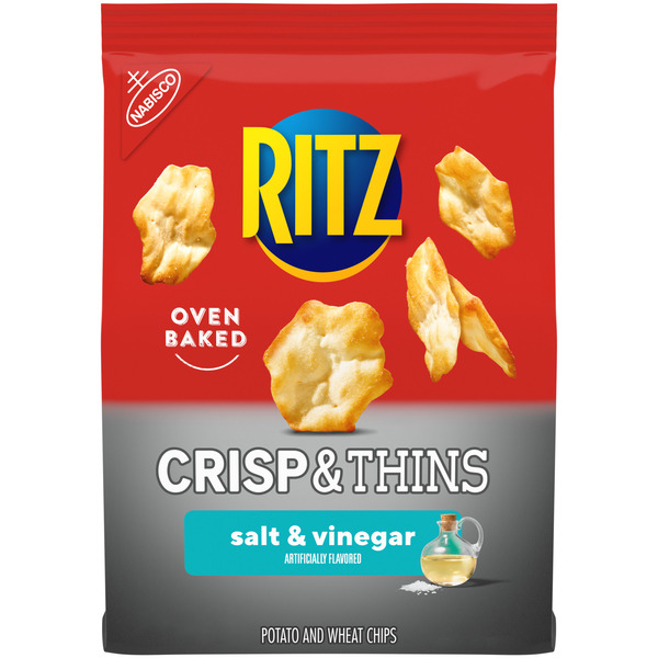 Ritz Crisp And Thins Salt And Vinegar Chips, Party Snacks 7 oz Same-Day ...