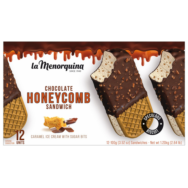 La Menorquina Chocolate Honeycomb Sandwich, 3.52 oz, 12-count Same-Day ...