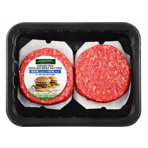ALDI Thomas Farms 85% Lean 15% Fat Ground Beef Patties, Grass Fed Same ...