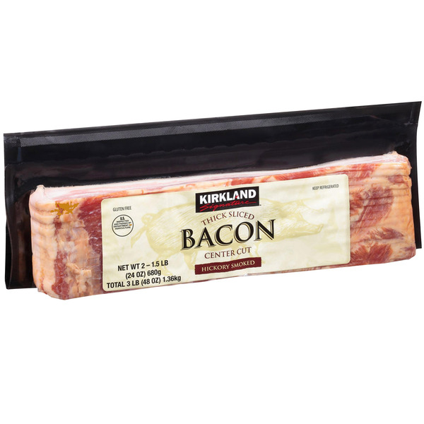 Kirkland Signature Thick Sliced Bacon, Center Cut, 1.5 lbs, 2 ct Same ...