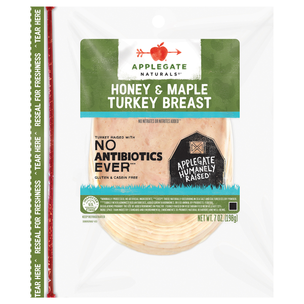 Applegate Naturals Natural Honey & Maple Turkey Breast Sliced Same-Day ...