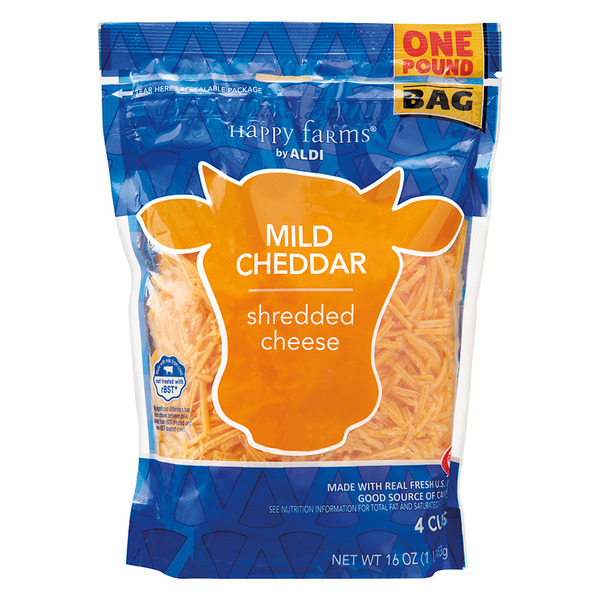 Happy Farms Shredded Mild Cheddar Cheese Same-Day Delivery or Pickup | ALDI
