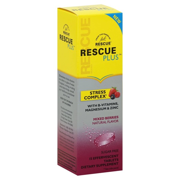 Rescue Stress Complex, Effervescent Tablets, Mixed Berries (15 each ...