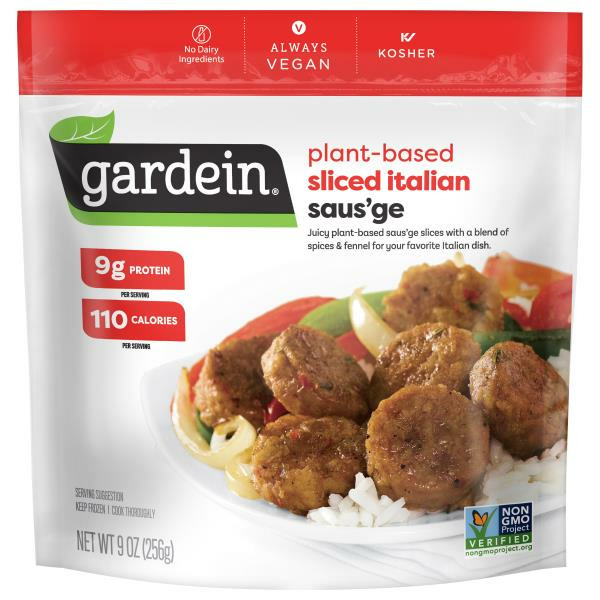 Gardein Plant-Based Sliced Italian Saus'ge, Vegan Food, Frozen Food ...