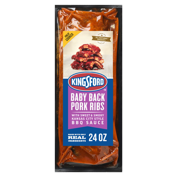 Kingsford Pork Ribs, Baby Back, with Sweet & Smoky Kansas City BBQ ...