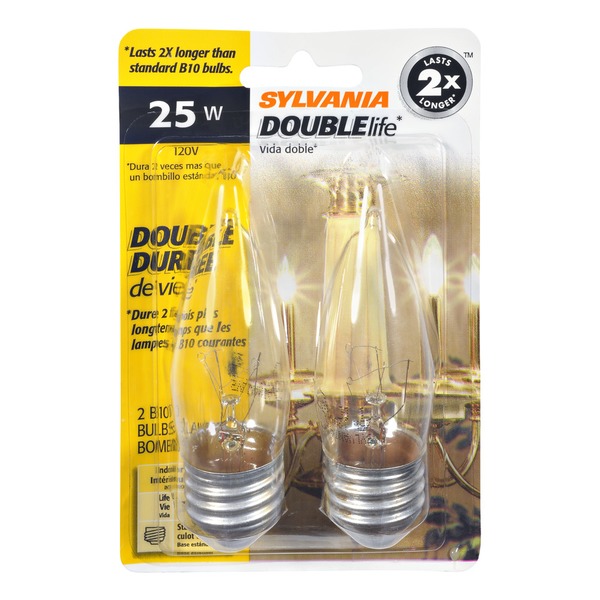 Sylvania Double Life Standard Base Indoor/Outdoor 25 Watts Light Bulbs ...