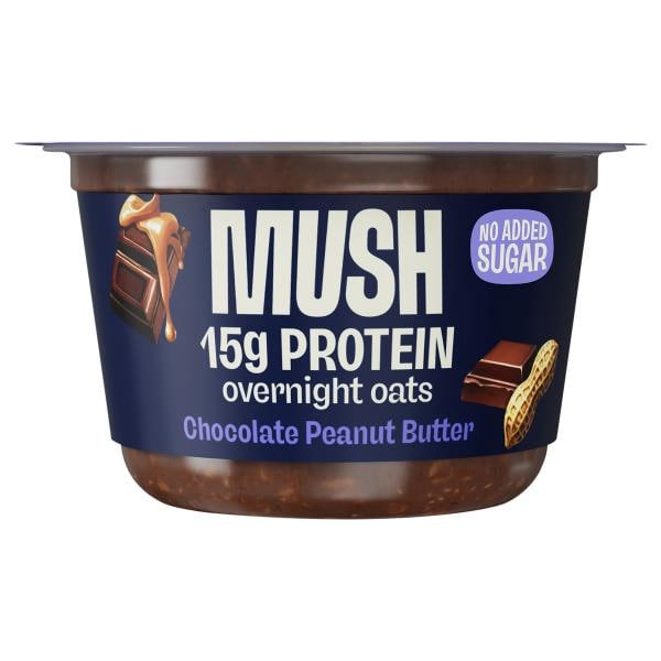 MUSH Overnight Oats, No Added Sugar, Chocolate Peanut Butter Same-Day ...