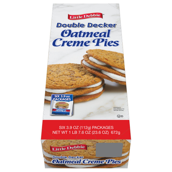 Little Debbie Double Decker Oatmeal Creme Pies, 3.9 oz, 6 ct Same-Day ...