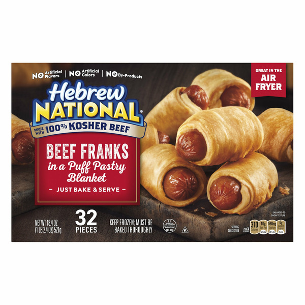 Hebrew National Beef Franks with Puff Pastry Blanket, Frozen Snacks ...