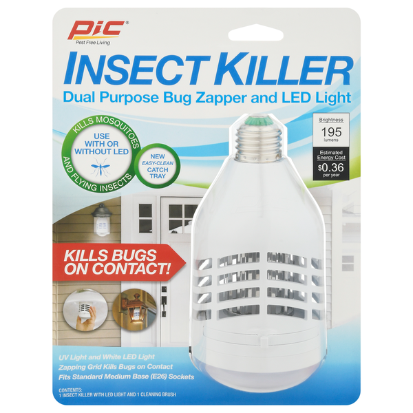 Pic Insect Killer, Dual Purpose, Bug Zapper and LED Light Same-Day ...
