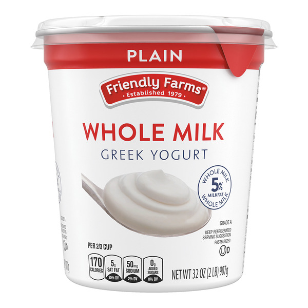 Friendly Farms Plain Whole Milk Greek Yogurt Same-Day Delivery or ...