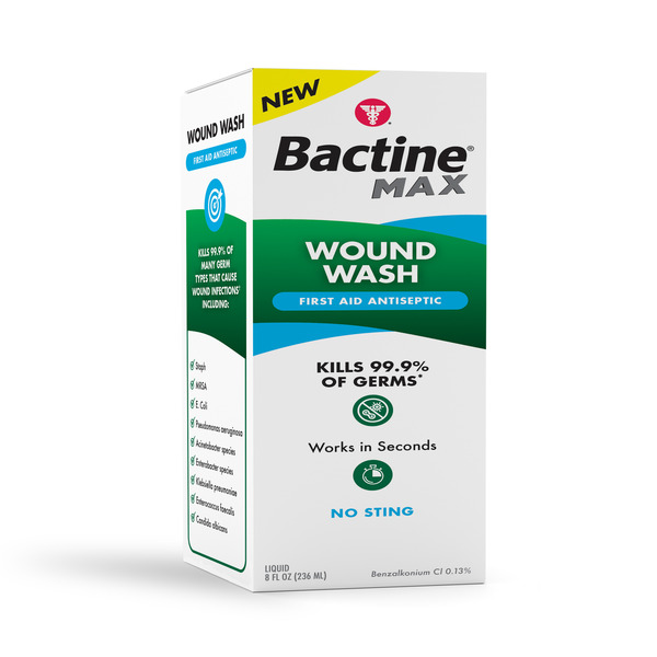 Walgreens Bactine MAX, First Aid Antiseptic Wound Wash Same-Day ...
