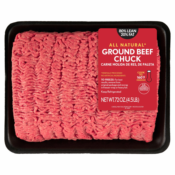 Walmart Ibp All Natural* 80% Lean/20 % Fat Ground Beef Tray, 4.5 lb ...