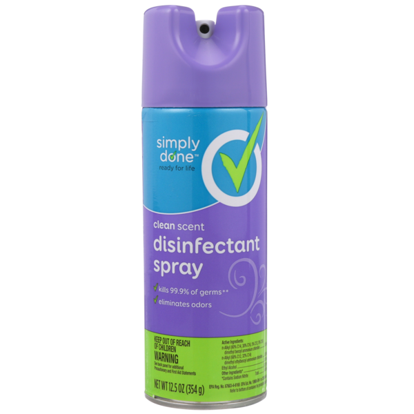 Simply Done Disinfectant Spray, Clean (12.5 oz) - Instacart