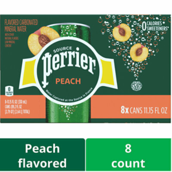 Safeway Perrier Peach Flavored Carbonated Mineral Water Same-Day ...