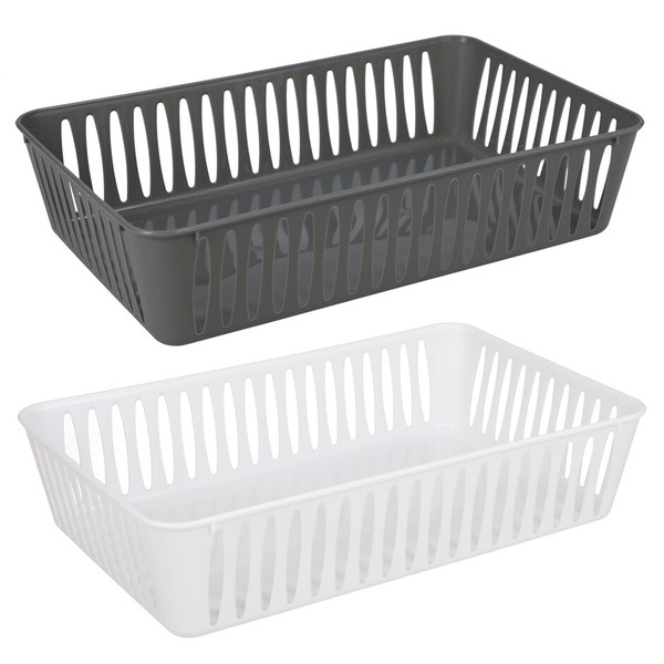 Dollar Tree Rectangular Slotted Plastic Baskets Same-Day Delivery ...