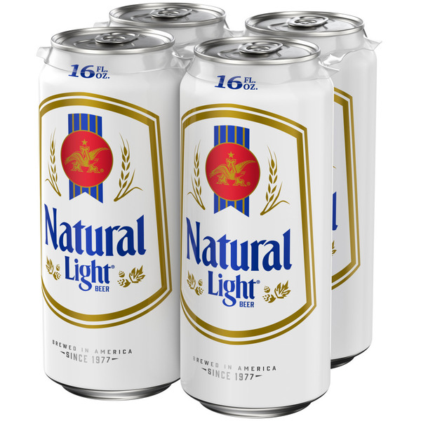 Natural Light Beer, 4 Pack, 16 Fl Oz Cans, 4.2% Abv Same-Day Delivery ...