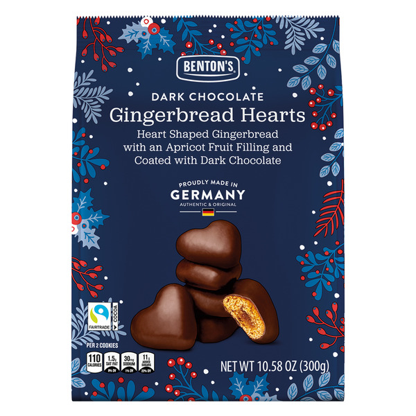 Benton's Dark Chocolate Covered Gingerbread Hearts With Fruit Filling ...