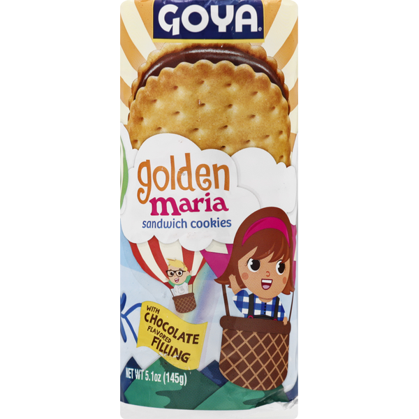 Goya Golden Maria Sandwich Cookies with Chocolate Flavored Filling (5.1 ...