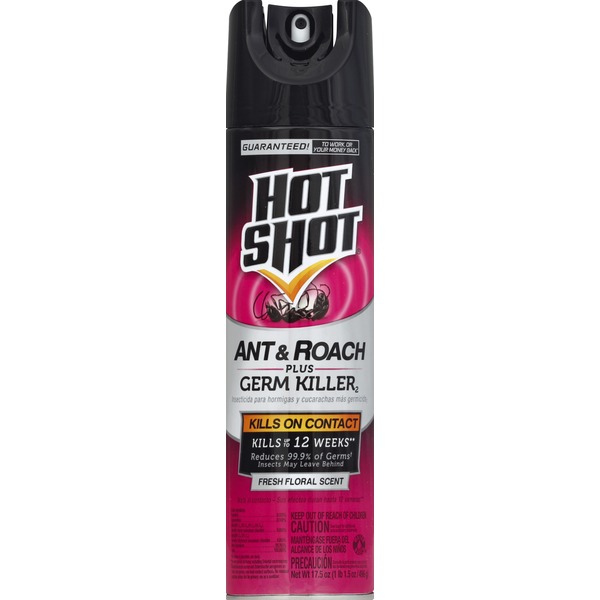 Hot Shot Ant & Roach Plus Germ Killer2, Fresh Floral Scent (17.5 oz ...
