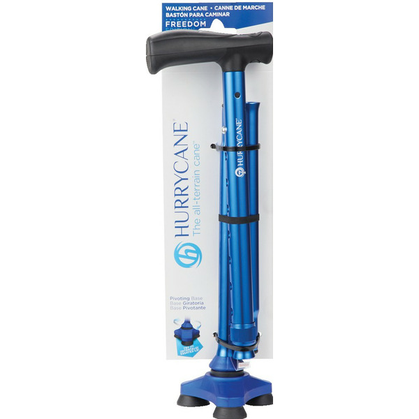 HurryCane Freedom Edition Trailblazer Blue Folding Cane With T Handle ...