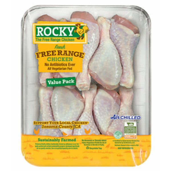 Safeway ROCKY Air Chilled Non GMO Chicken Drumsticks Value Pack Same ...