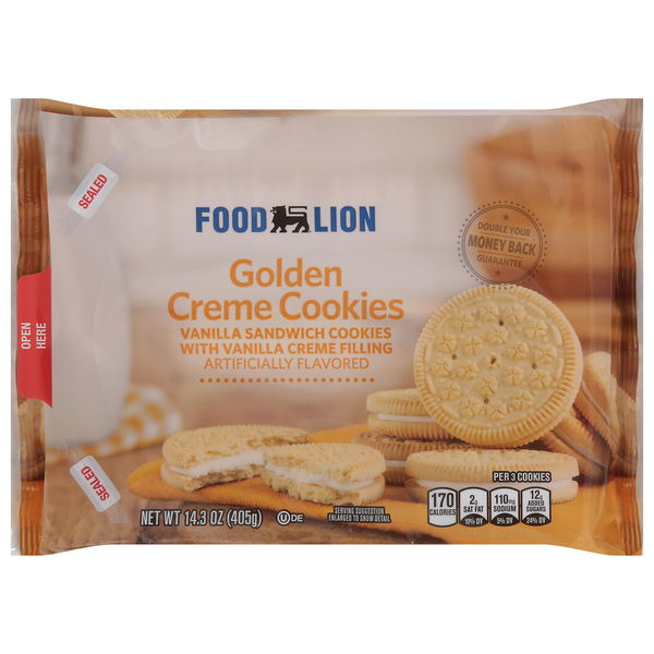 Food Lion Food Lion Creme Cookies, Vanilla, Golden Same-Day Delivery or ...