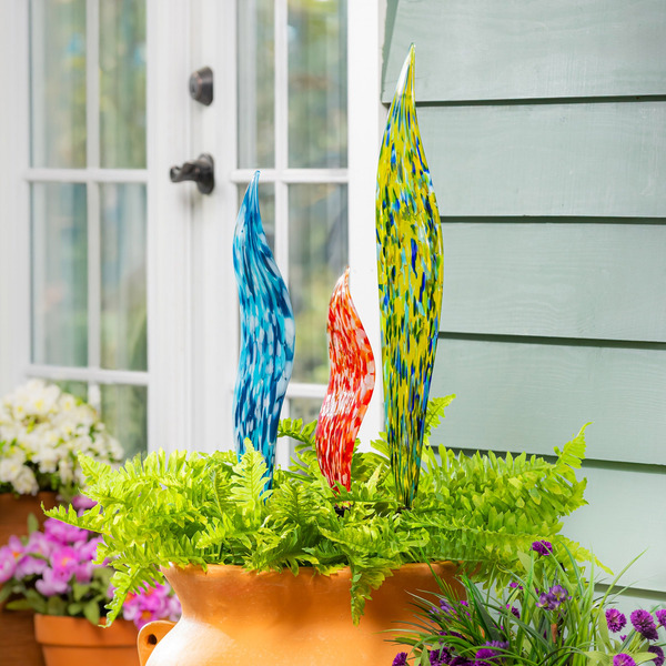 Glass Garden Stakes, Set of 3 Same-Day Delivery | Costco