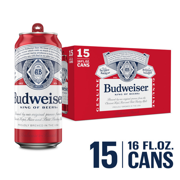 Budweiser American Lager Beer 15 Pack, 16 Fl Oz Cans Same-Day Delivery ...