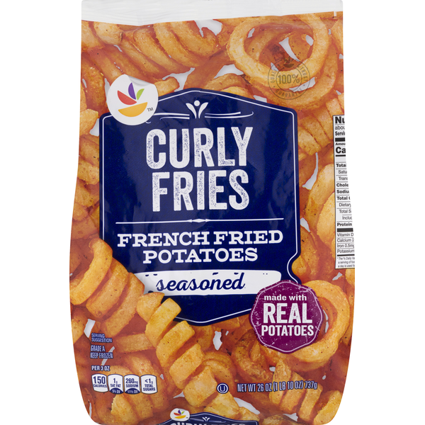 SB French Fried Potatoes, Curly Fries, Seasoned (26 oz) - Instacart