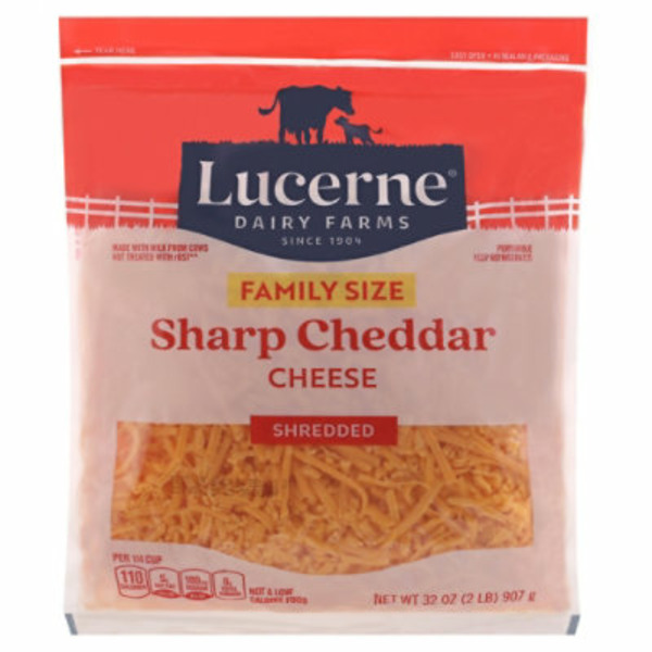 Safeway Lucerne Cheese, Sharp Cheddar, Shredded, Family Size Same-Day ...