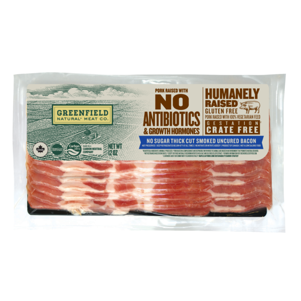 Greenfield Natural Meat Co. No Sugar Thick Cut Smoked Uncured Bacon ...
