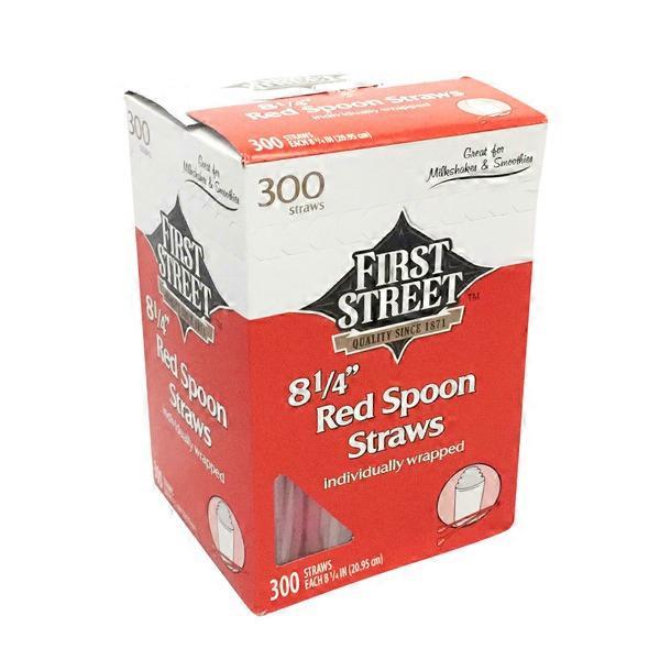 First Street 8.25" Wrapped Red Spoon Straws (300 ct) - Instacart