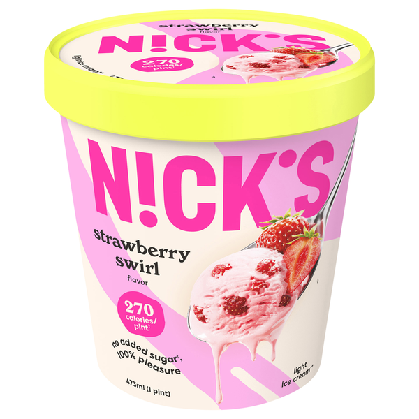 Nick's Strawbär Swirl Swedish-style Light Ice Cream Same-Day Delivery ...