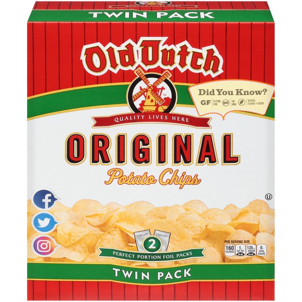Old Dutch Original Potato Chips Twin Pack (5 oz) - Instacart