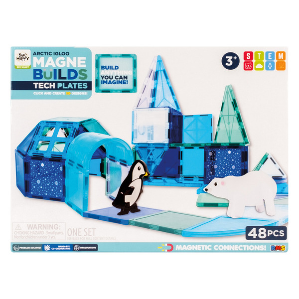 The Knowledge Factory 48pc Themed Magnetic Tiles Artic Igloo Same-Day ...
