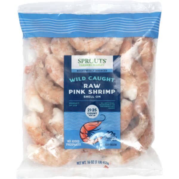 Sprouts Farmers Market 21/25 Count Wild Caught Shell on Raw Pink Shrimp ...