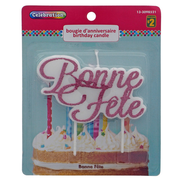 Glittered "Bonne Fete" Candle On Picks Same-Day Delivery | Dollarama