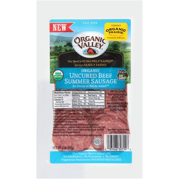 Organic Prairie Organic Uncured Beef Organic Valley Organic Uncured ...