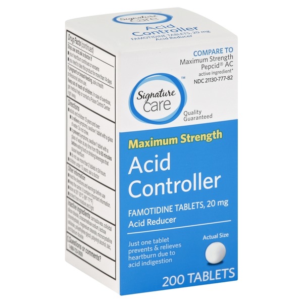 Signature Care Acid Controller, Maximum Strength, 20 mg, Tablets (200 ...