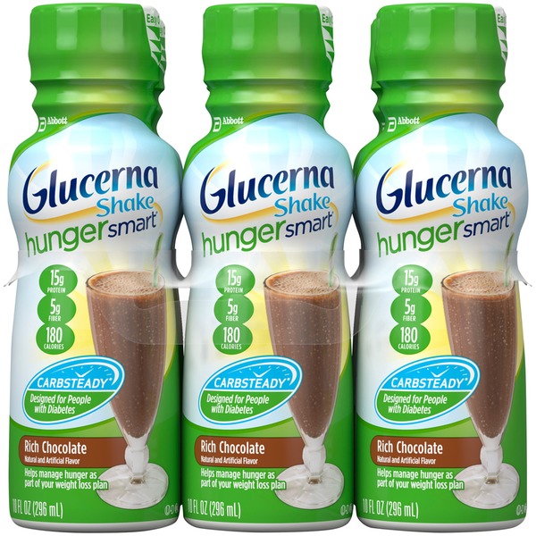 Glucerna Hunger Smart Shake Rich Chocolate - 4 CT (46 fl oz) - Instacart