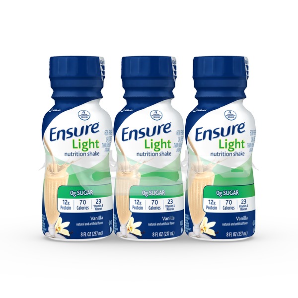 Ensure Light Nutrition Shake Vanilla Ready-to-Drink Bottles (8 fl oz ...