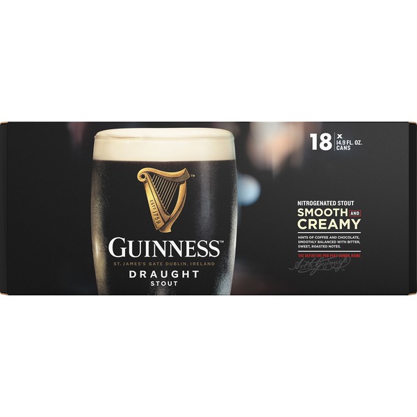 Guinness Beer, Stout, Draught, Smooth and Creamy, Nitrogenated (15 fl ...