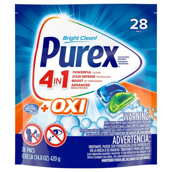 Publix Purex Detergent, Concentrated, 4-in-1, +Oxi, Pacs Same-Day ...
