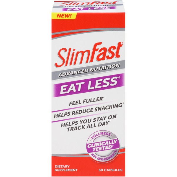 Slimfast Advanced Nutrition Eat Less Capsules Dietary Supplement (30 ct ...