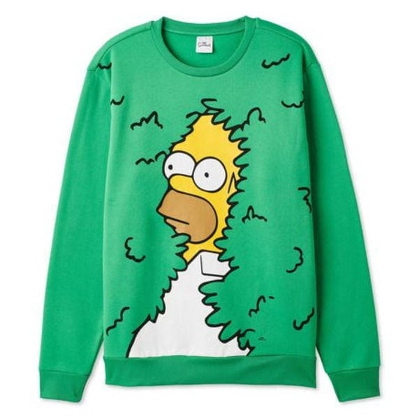 Walmart The Simpsons Men's Holiday Sweatshirt, L - Green Same-Day ...